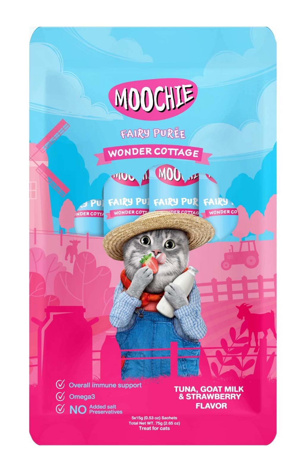 ขนมแมวเลียมูชี่ Moochie ไม่เติมเกลือ ขนาด 15ก. x 5 ซอง | Lazada.co.th