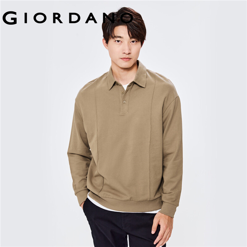 GIORDANO Men Polo Shirts 100% Cotton Forward Seam Casual Polo Shirts ...