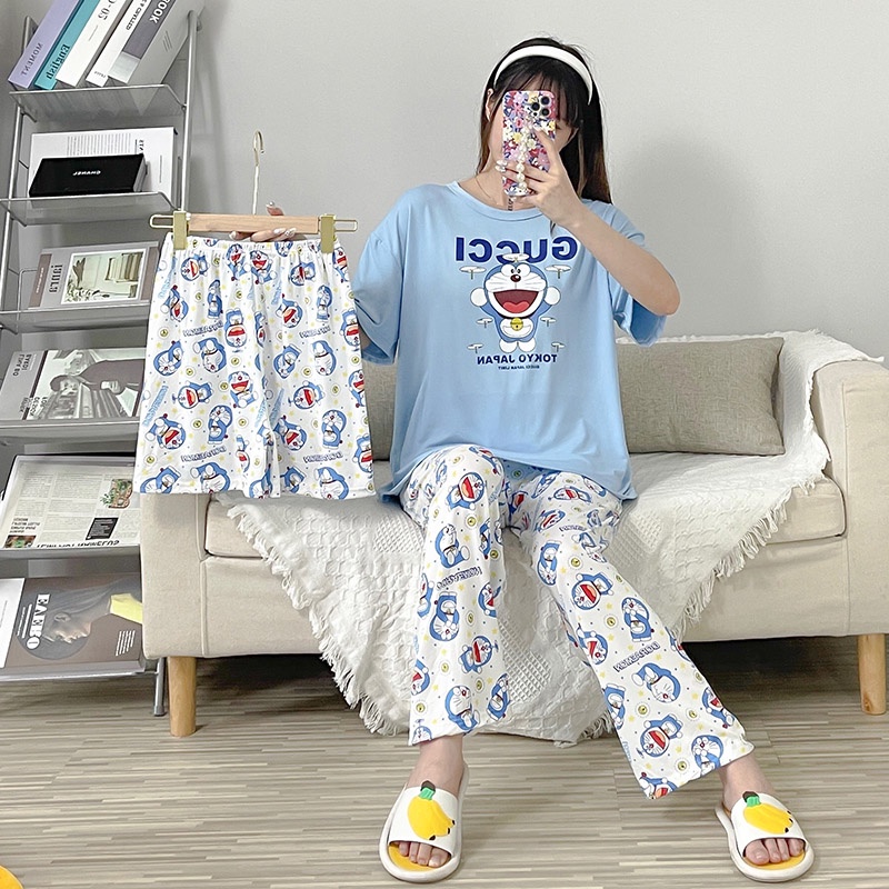 ใหม่ ???????? พร้อมส่ง ES2020 ชุดนอนเซต 3 ชิ้น ผ้าเด้ง กางเกงขาสั้น กางเกงขายาว ผู้หญิง สไตล์ ...