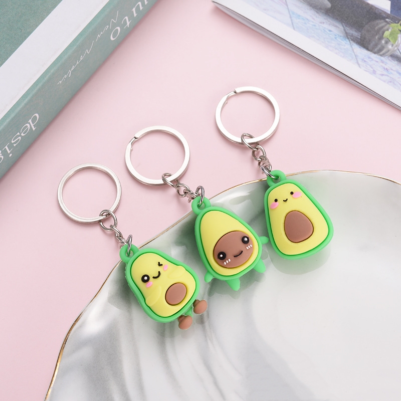 Creative Color Avocado Keychains DIY Key Rings Key Chain Jewelry ...