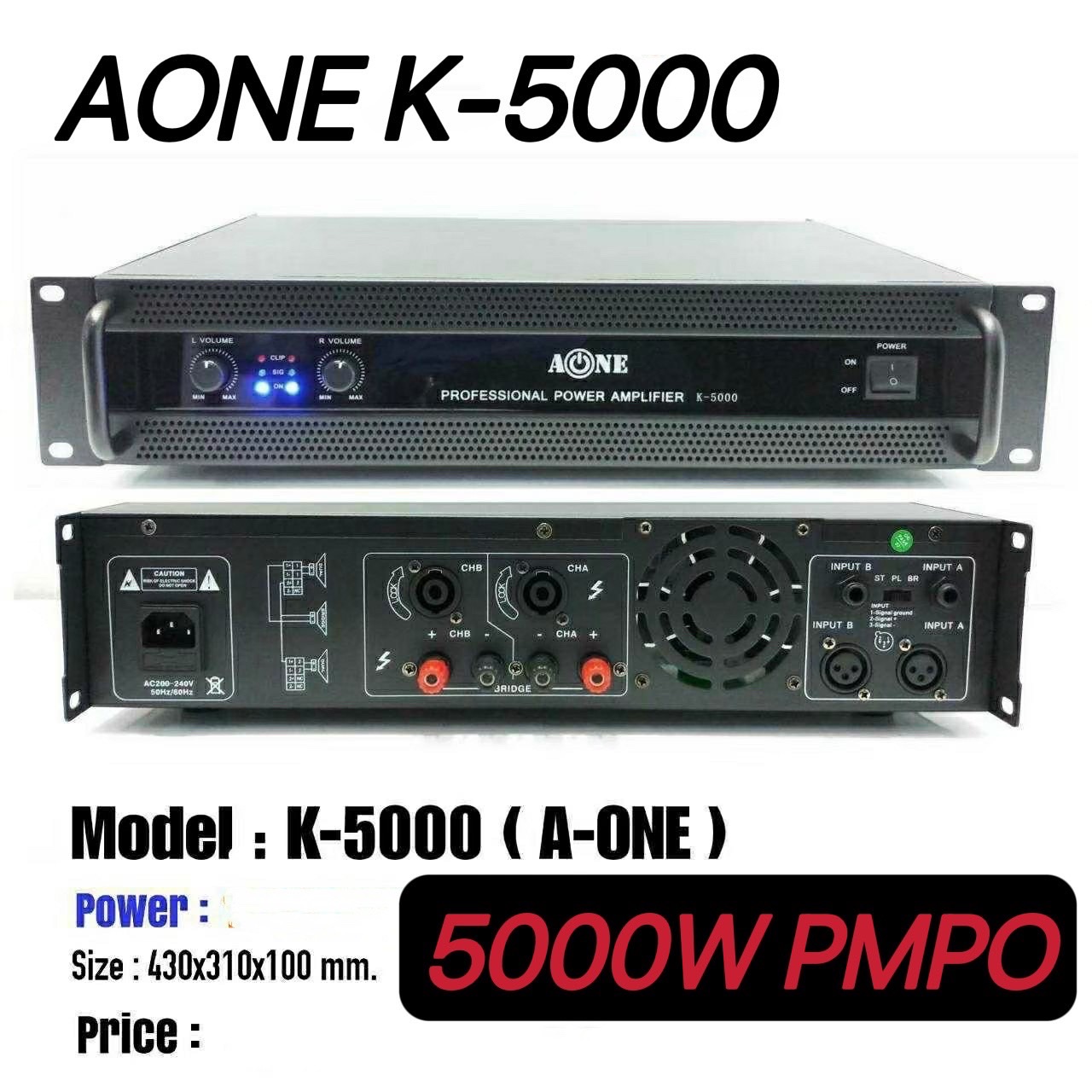 ส่งไว )A-ONEรุ่น K-5000 เพาเวอร์แอมป์ เครื่องเสียง 5000W PMPO - MixASale