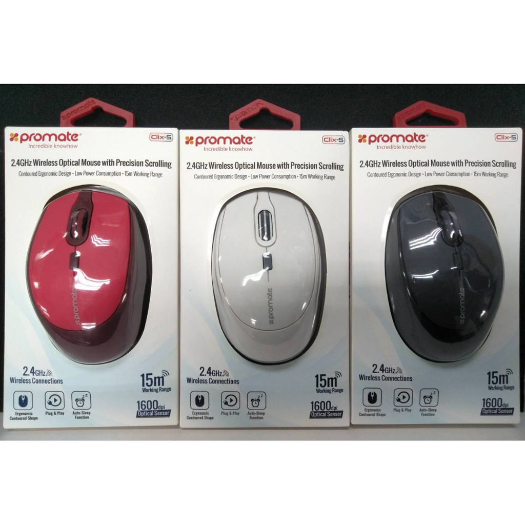 เมาส์แบบไร้สาย / Promate Wireless Optical Mouse with Scrolling ...