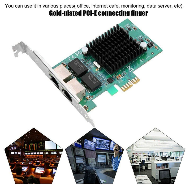 For Intel 82575 Pci-E X1 2-Port Gigabit Ethernet Server Adapter Network Card For Pc - TUA MALL ...