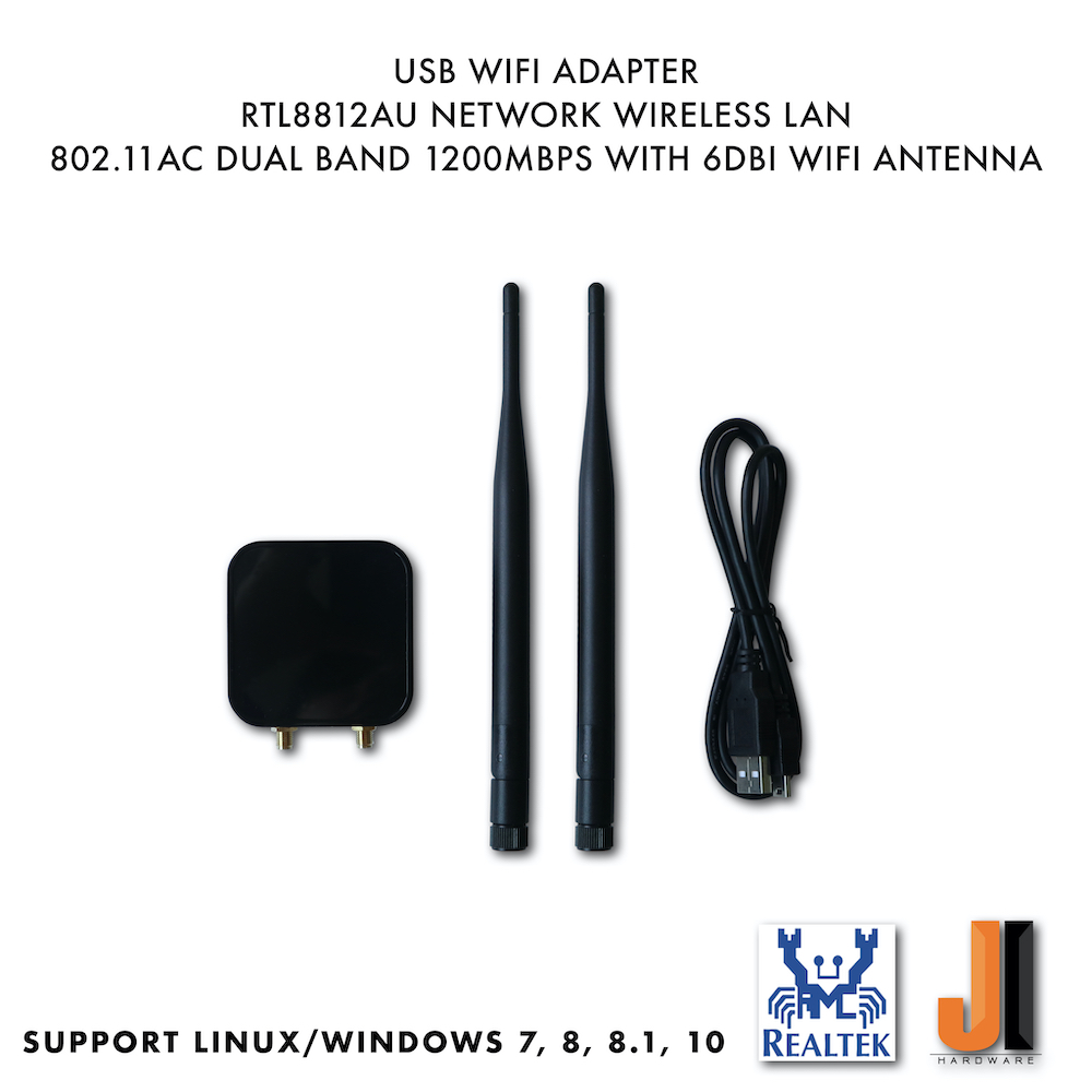 USB Wi-Fi Adapter RTL8812AU Network LAN Dual Band 1200 Mbps with 6 dBi ...