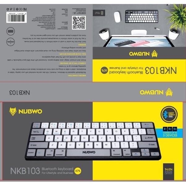 คีย์บอร์ดบลูทูธ NUBWO NKB-103 Keyboard Bluetooth 60 Layout THEN ขนาด ...