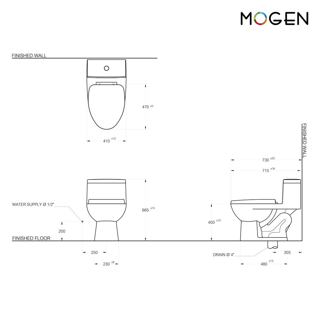 MOGEN MO15S ฝารองนั่ง ทั้งชุดแบบธรรมดา - MOGEN-THAILAND - ThaiPick