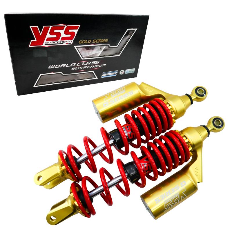 YSS โช๊คหลัง G-PLUS (GOLD-SERIES EDITION) สำหรับ N-MAX 155 สูง 335 mm. (สปริงแดง/กระบอกทอง/หูทอง ...