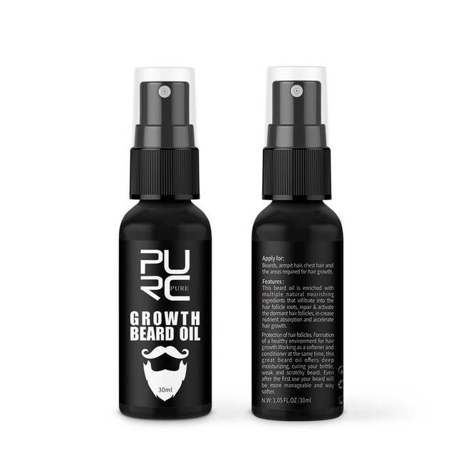 Hot Pure Beard Growth Oil Men Anti Hair Loss Grow Moustache Oil Thicker