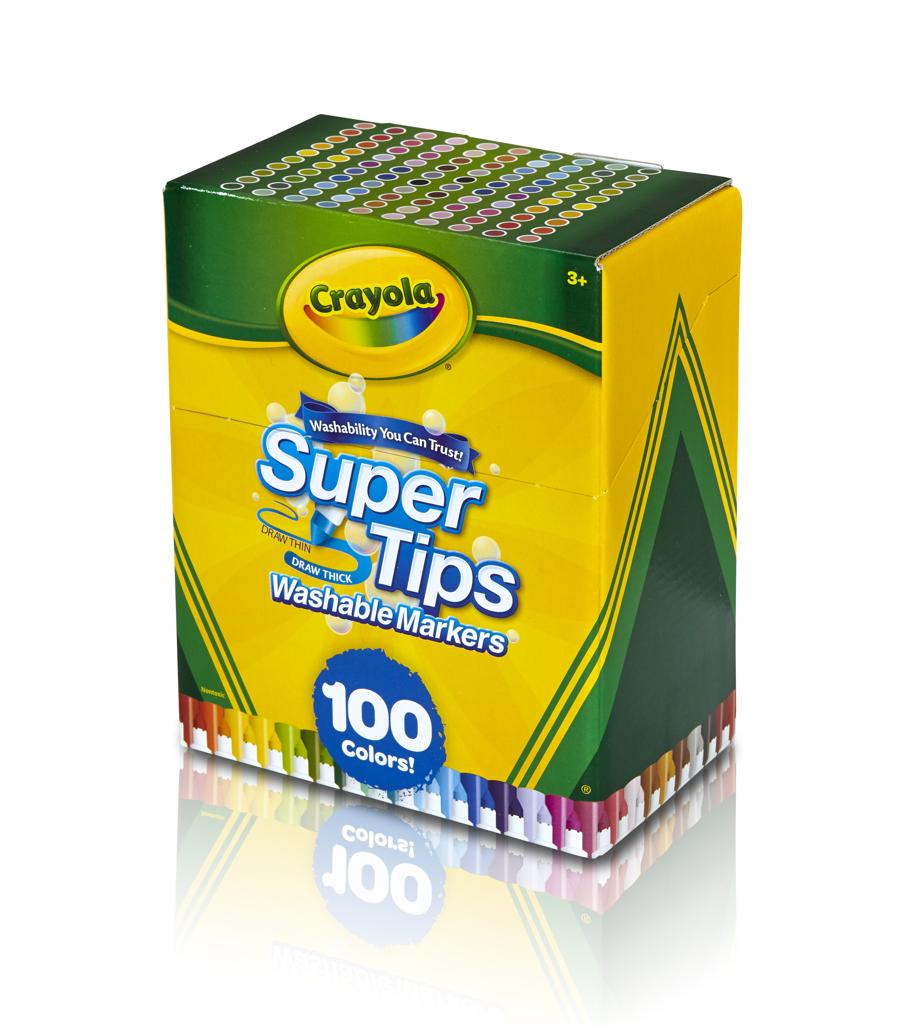 Crayola Supertips เครโยล่า สีเมจิกล้างออกได้ ซุปเปอร์ทิปส์ 100 สี ...