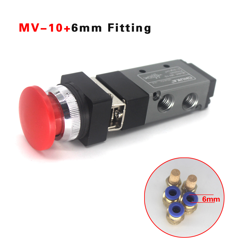 Mechanical Valve MV-10 Pneumaitc Air Control Valve 2 Position 5 Way Mechanical Air Valve Port ...