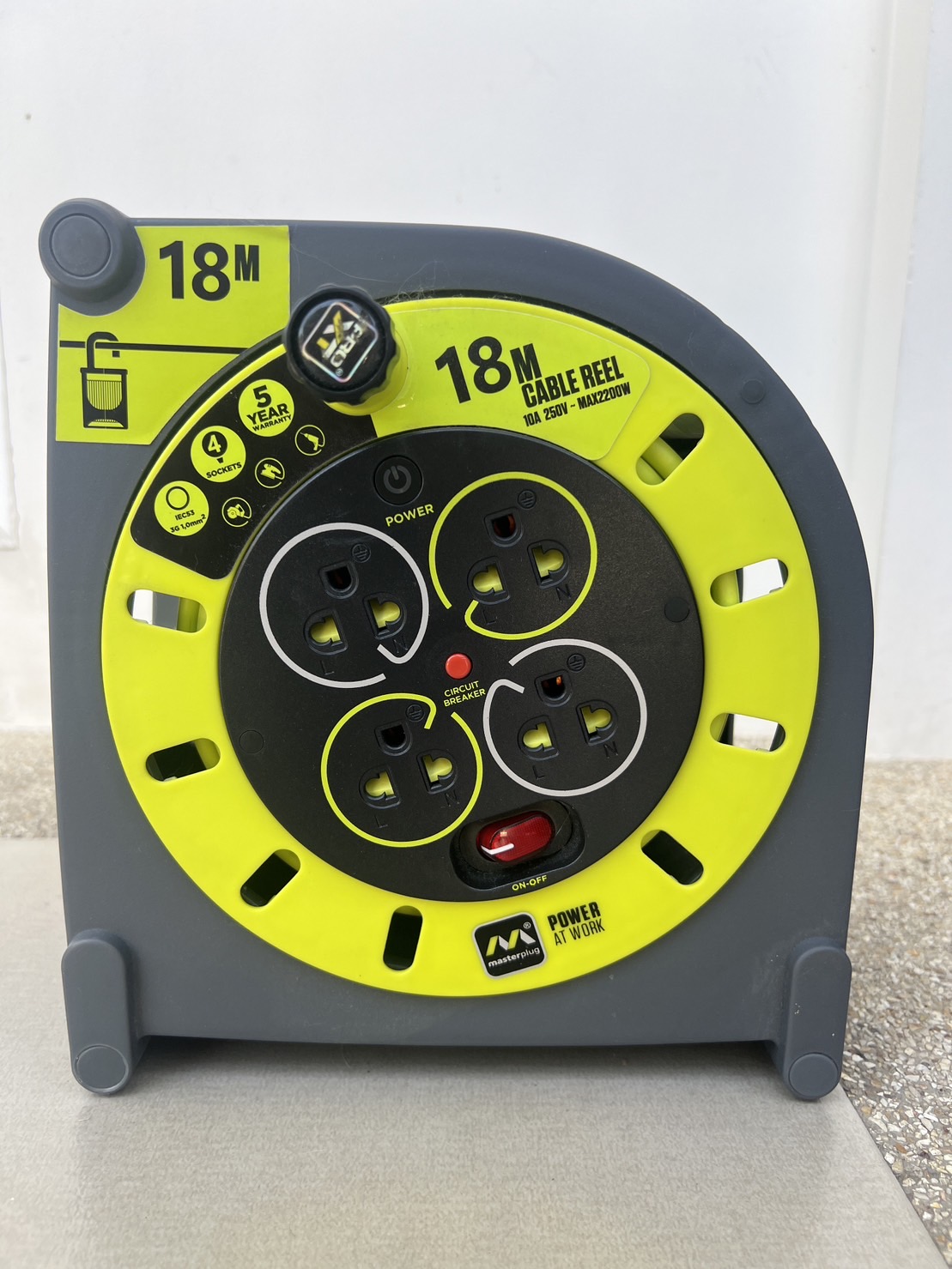 Masterplug ปลั๊กพ่วง 5 10 15 20 30 เมตร ปลั๊กมอก ปลั๊กพ่วงสนาม ล้อเก็บสายไฟ โรลเก็บสายไฟ ปลั๊ก ...
