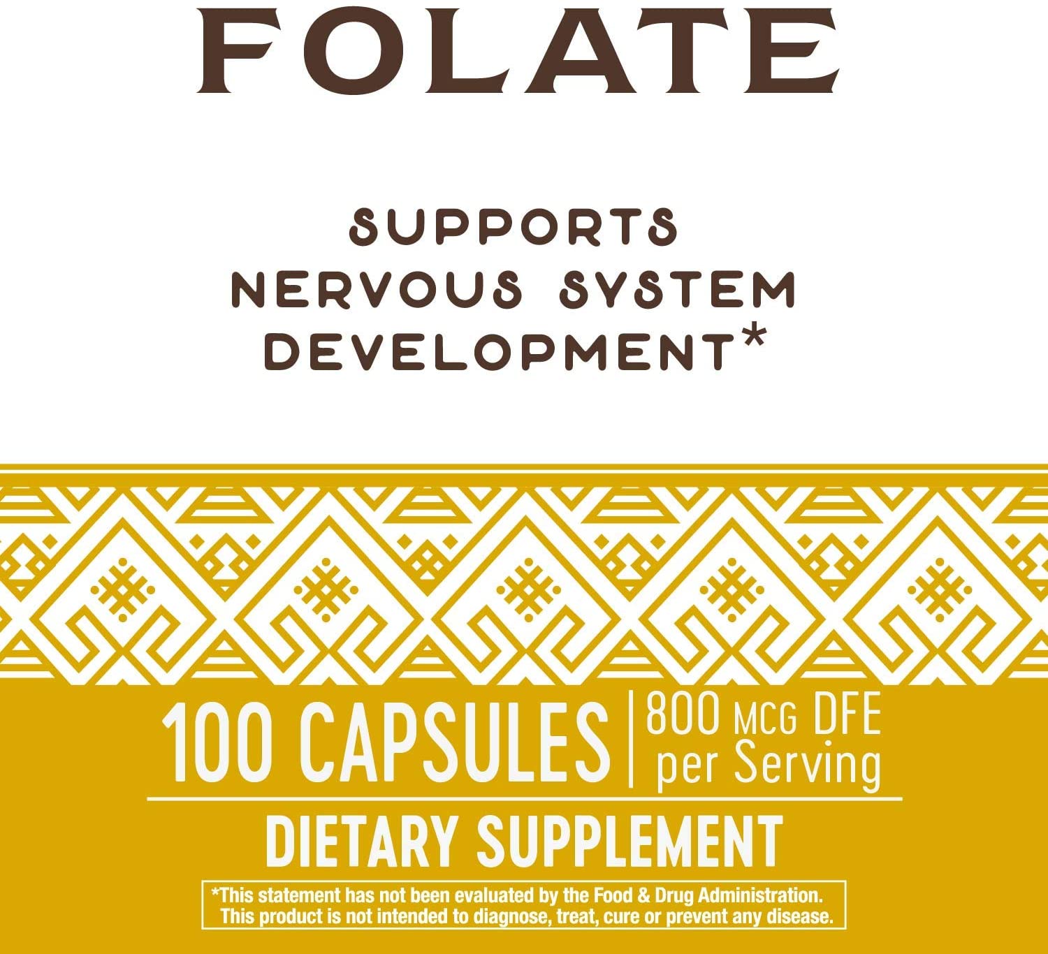 โฟเลต Folate 800 mcg 100 Capsules (Nature's Way®) กรดโฟลิก Folic Acid ...