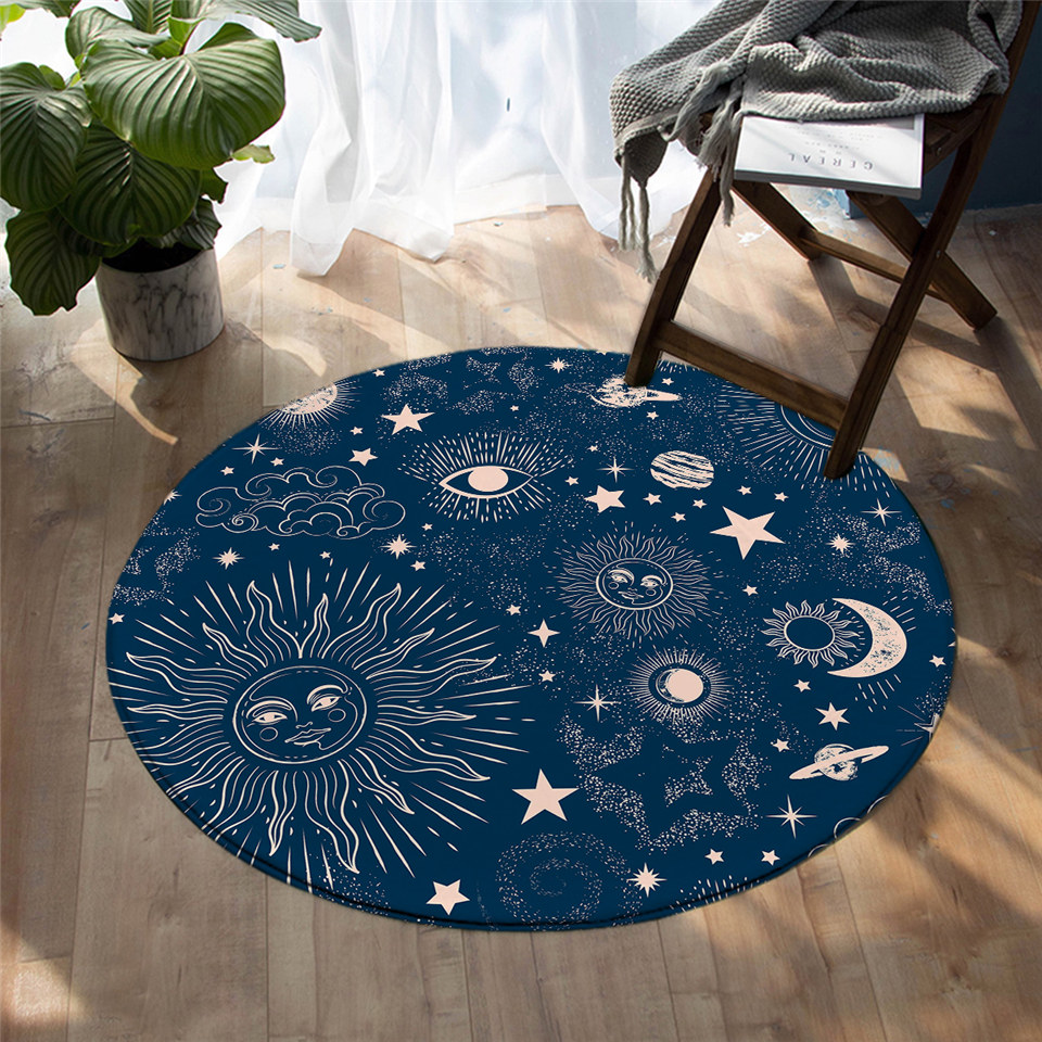 BeddingOutlet Witchcraft Round Carpet Moon Star Carpet for Living Room ...