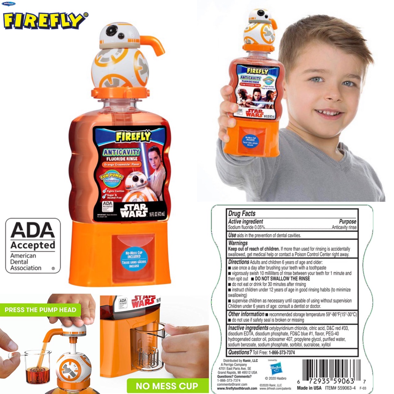 น้ำยาบ้วนปากเด็กผสมฟลูออไรด์ป้องกันฟันผุ Firefly Bb-8 Made in USA ...