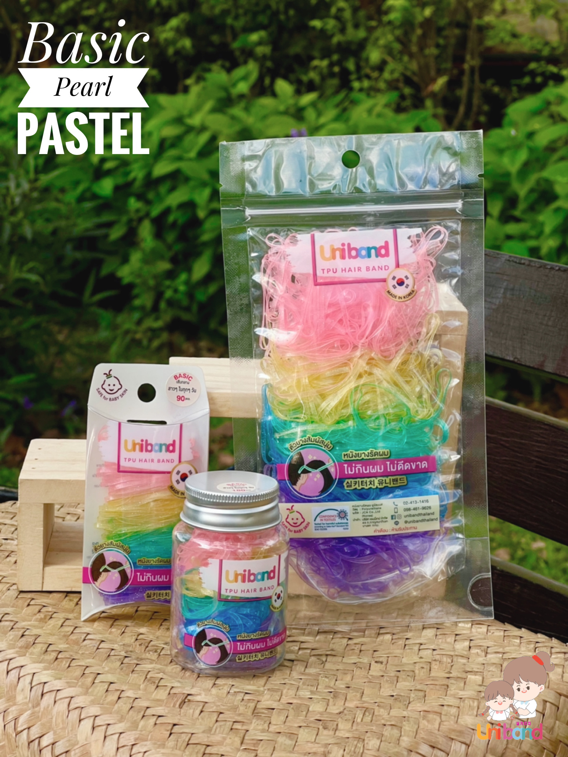 Unibandthailand หนังยางรัดผม ไม่กินผม ไม่ดีดขาดง่าย TPU Basic Size Mint ...