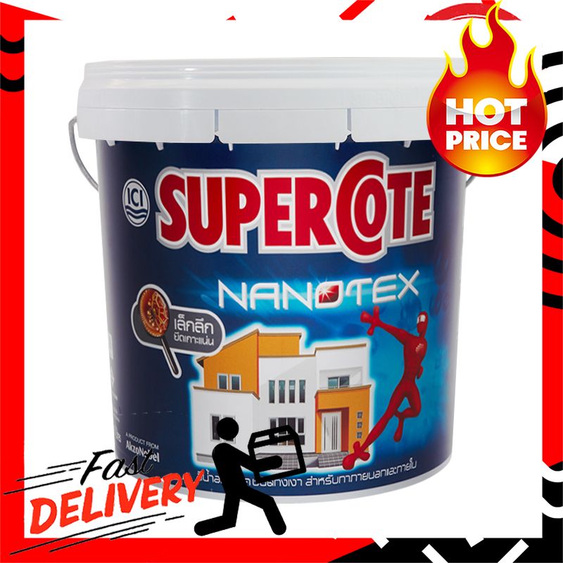 ((Promotion)) สีน้ำทาภายนอก กึ่งเงา SUPERCOTE รุ่น ซูเปอร์โคทนาโนเท็กซ์ ...