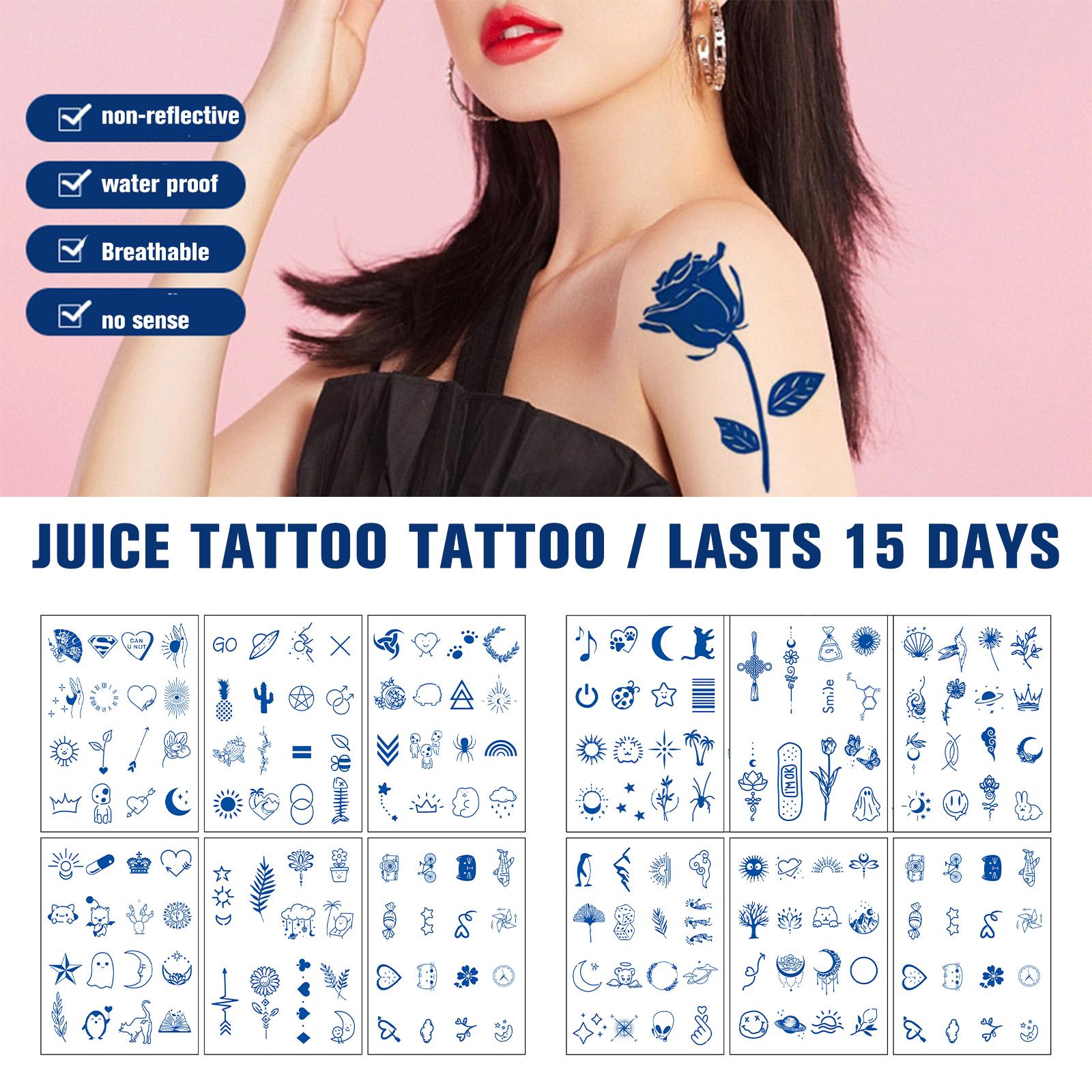 6 Sheet/96pcs Juice Temporary Tattoo Sticker Waterproof Cute Sticker ...