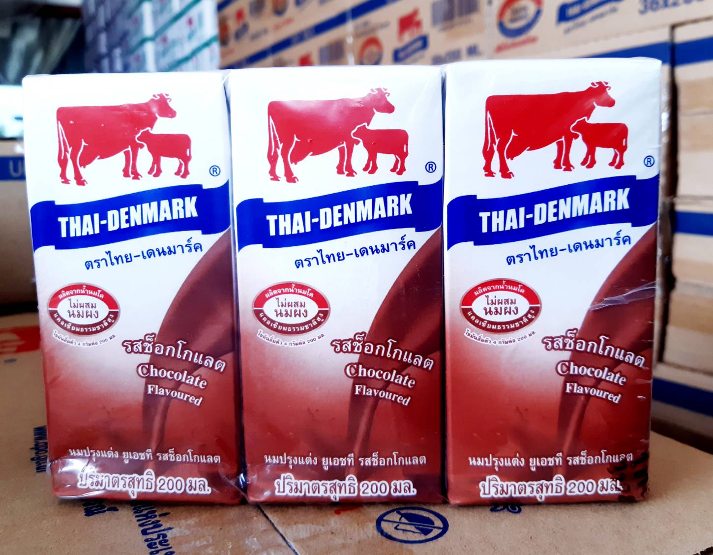 Thai-Denmark นมไทยเดนมาร์ค 200 มล. รสชอคโกแลต 2 ลัง/12 แพ็ก รวม 72 ...