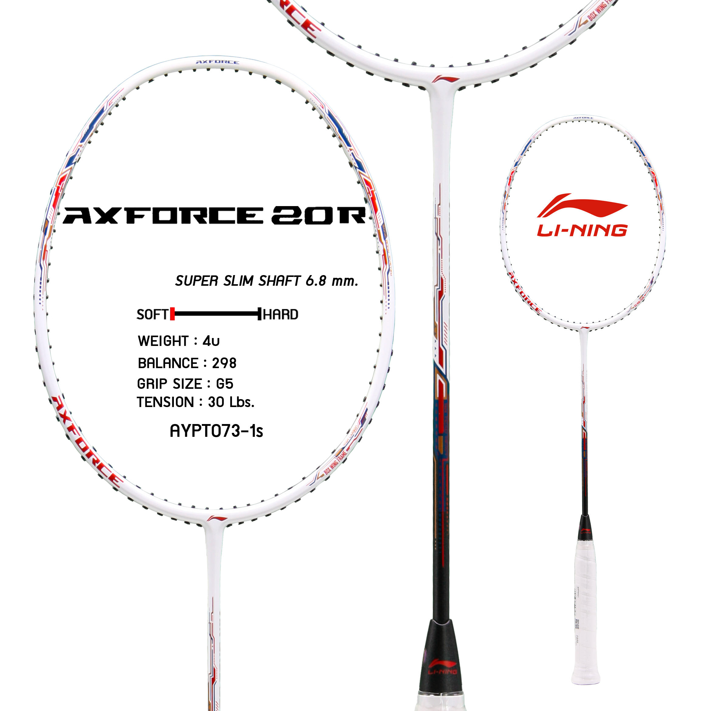 LI-NING ไม้แบดมินตัน รุ่น AXFORCE 20 R Series 4U แถมซองพันด้ามเอ็น N9 ...