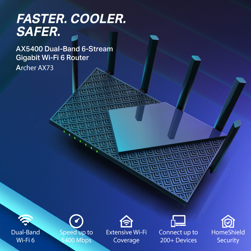 TP-Link Archer AX73 AX5400 Dual-Band Gigabit Wi-Fi 6 Router เราเตอร์ ...