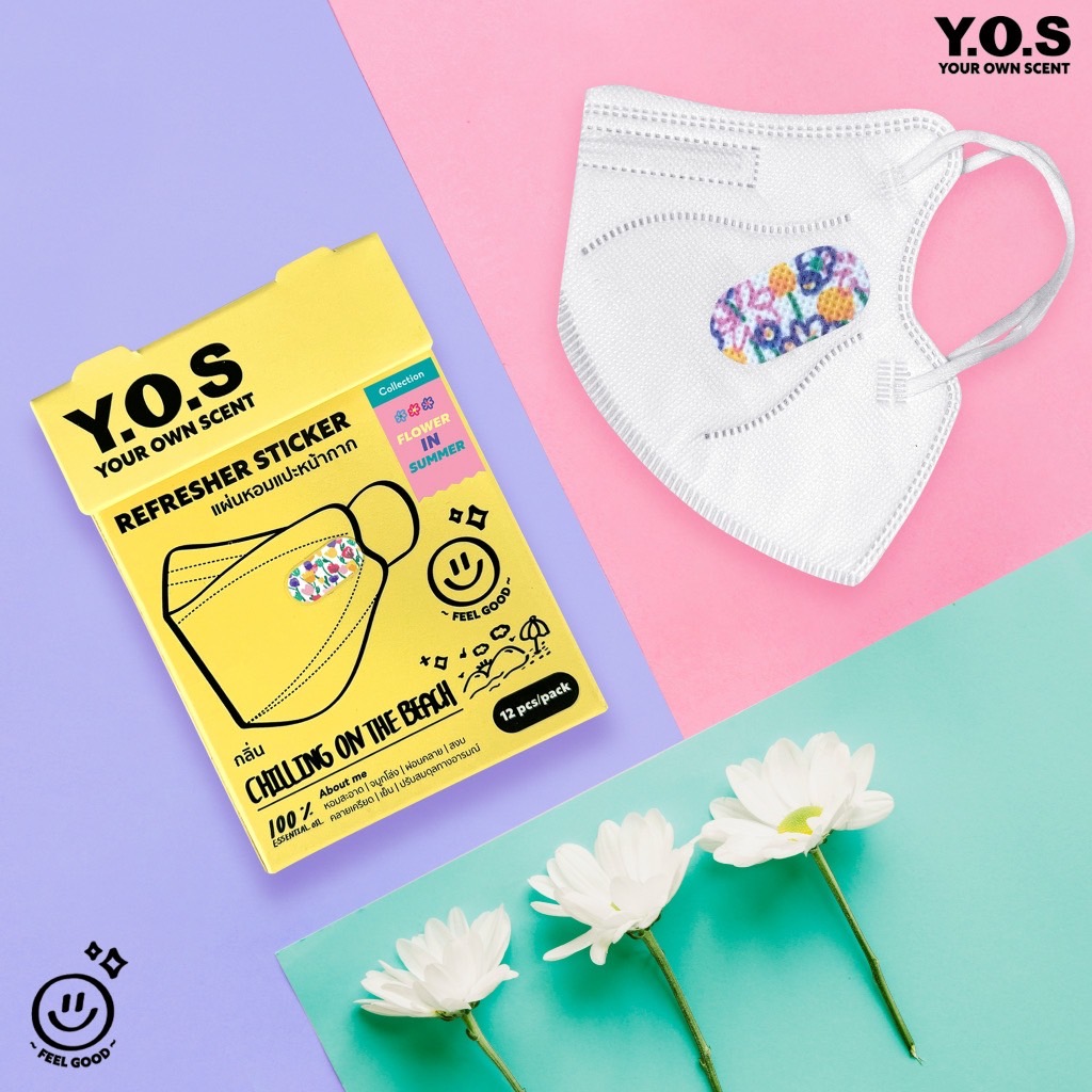Y.O.S แผ่นหอมติดมาส์ก Mask Refresher Sticker สติ๊กเกอร์แปะมาส์กเพิ่ม ...