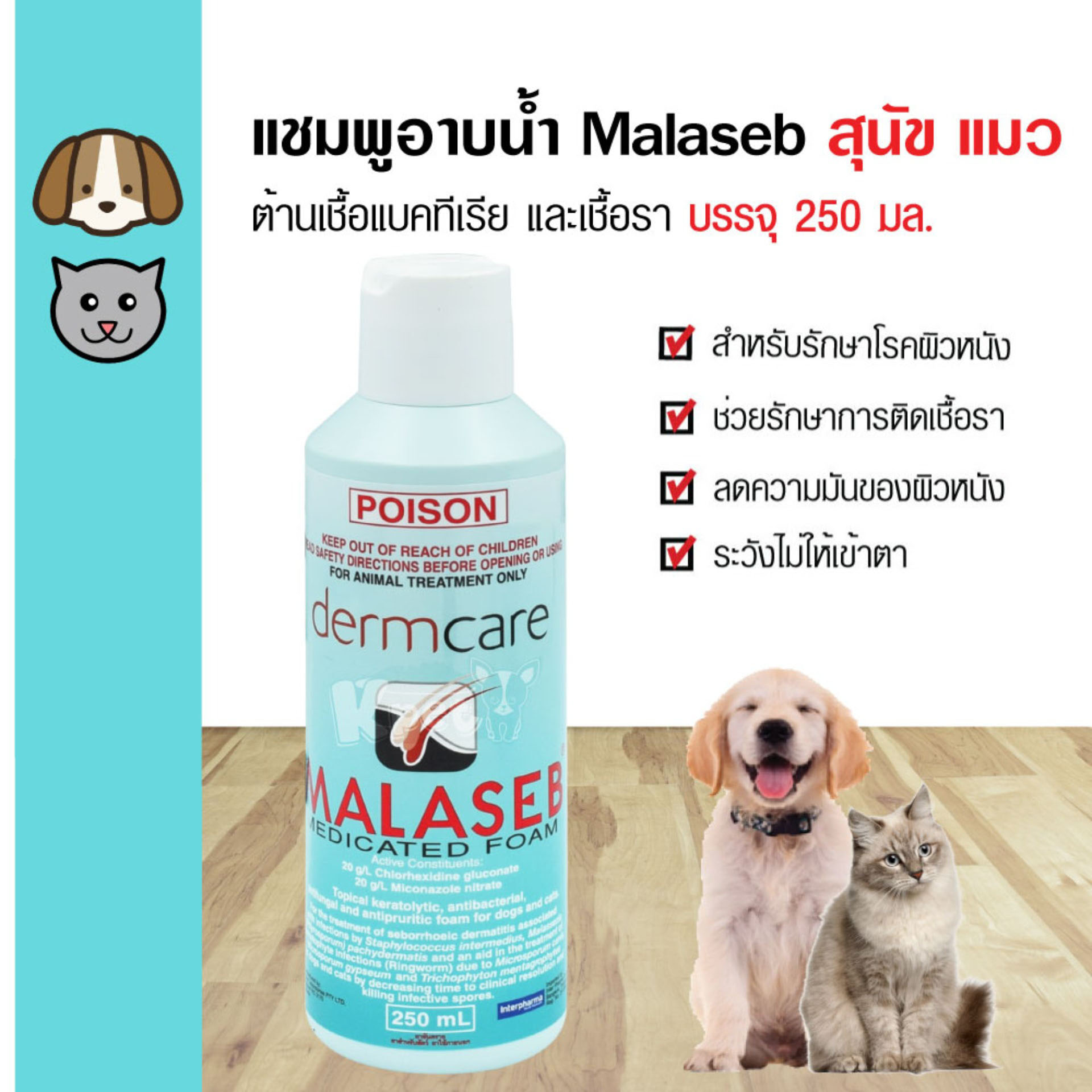 Malasebมาลาเซ็บ shampoo Exp.11/2023 250 ml Dermcare แชมพู อาบ ฟอก ...