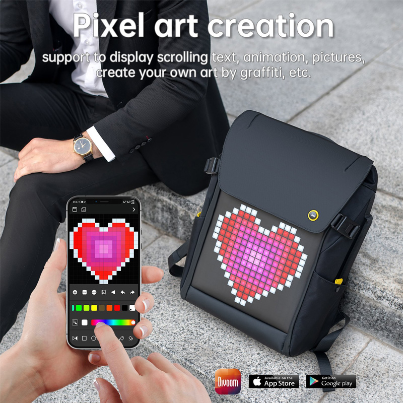 Divoom Pixoo-M S Bag Backpack จอ LED ปรับได้หน้าจอ LED ความจุขนาดใหญ่ ...
