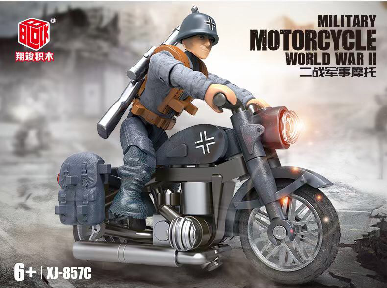 Toys Building Block World War II Military motorcycles Full joint model ...