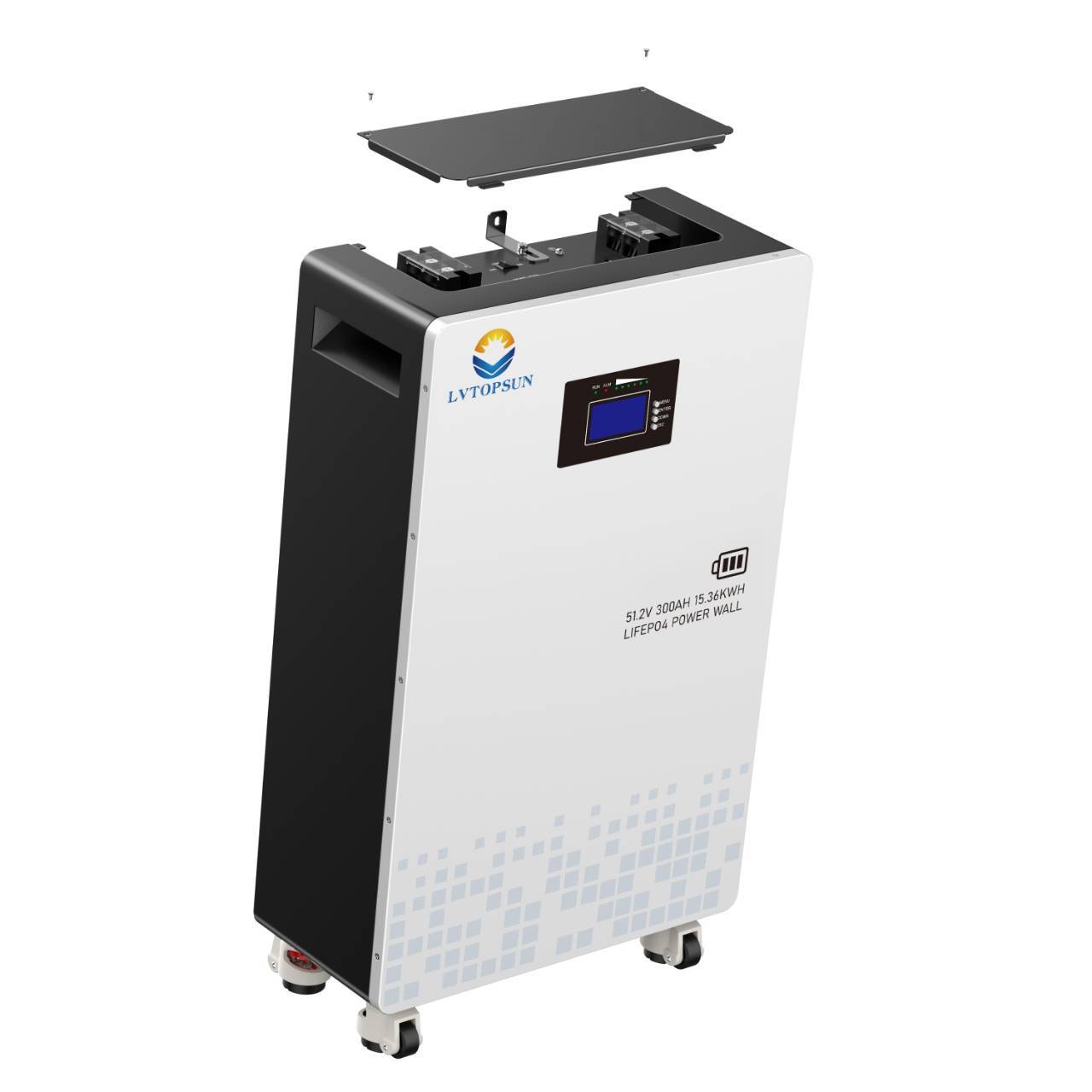 LVTS-512300 Lifepo4 6000 Cycle 80 DOD 51.2V 300Ah Brand LVTOPSUN แบบติดผนัง และมีล้อเลื่อน - SD ...