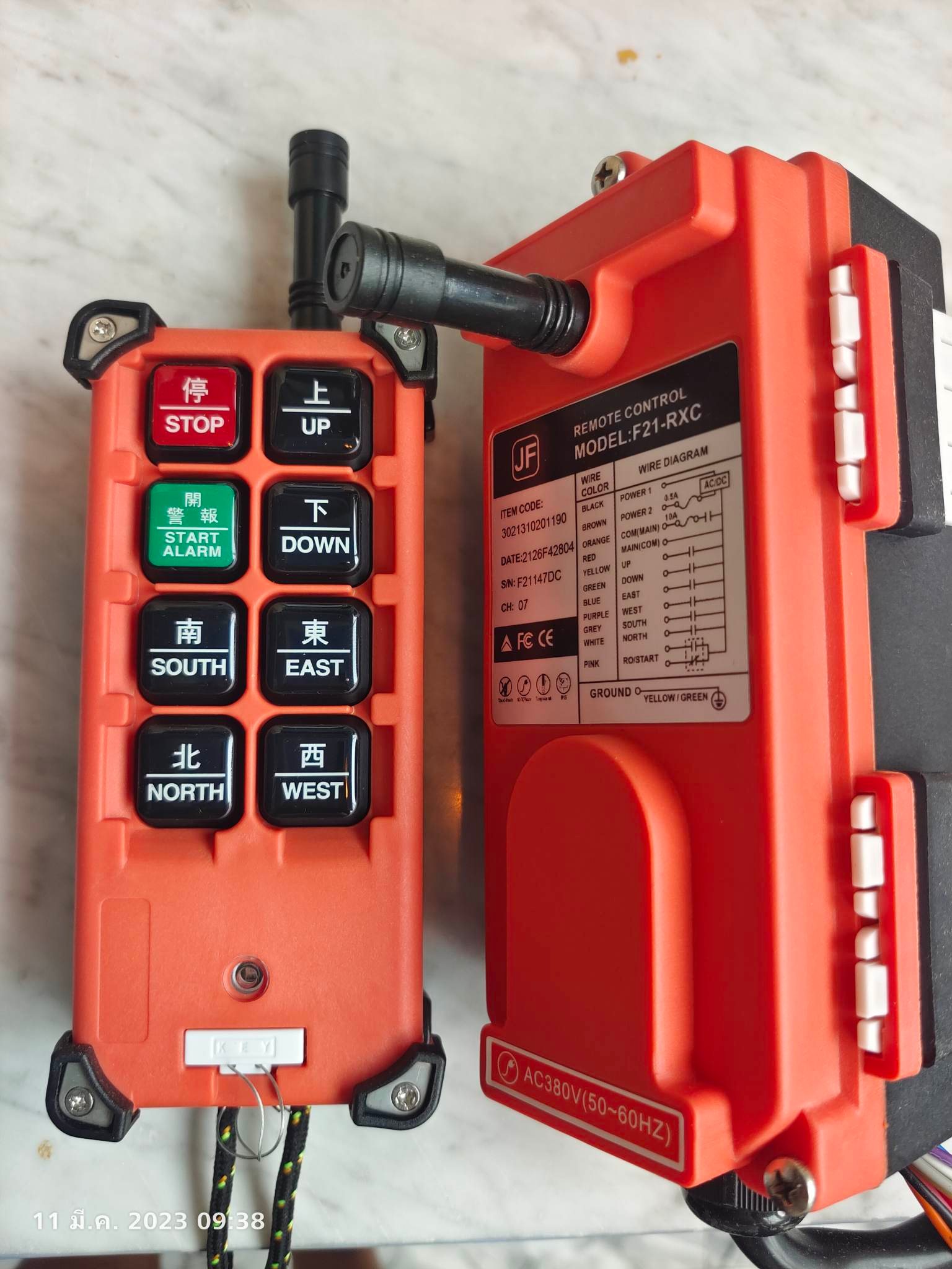 Industrial wireless remote JF F21-E1B 380V 6 ปุ่ม 1 สปีด สต๊อคไทย พร้อม ...