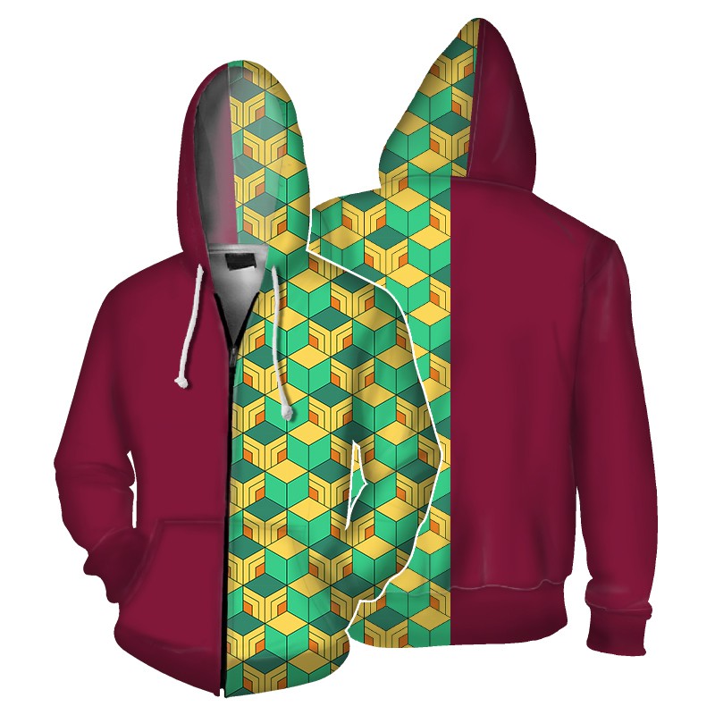 Demon Slayer Tomioka Giyuu Cosplay 3D Printed Hoodie Jacket Agatsuma ...