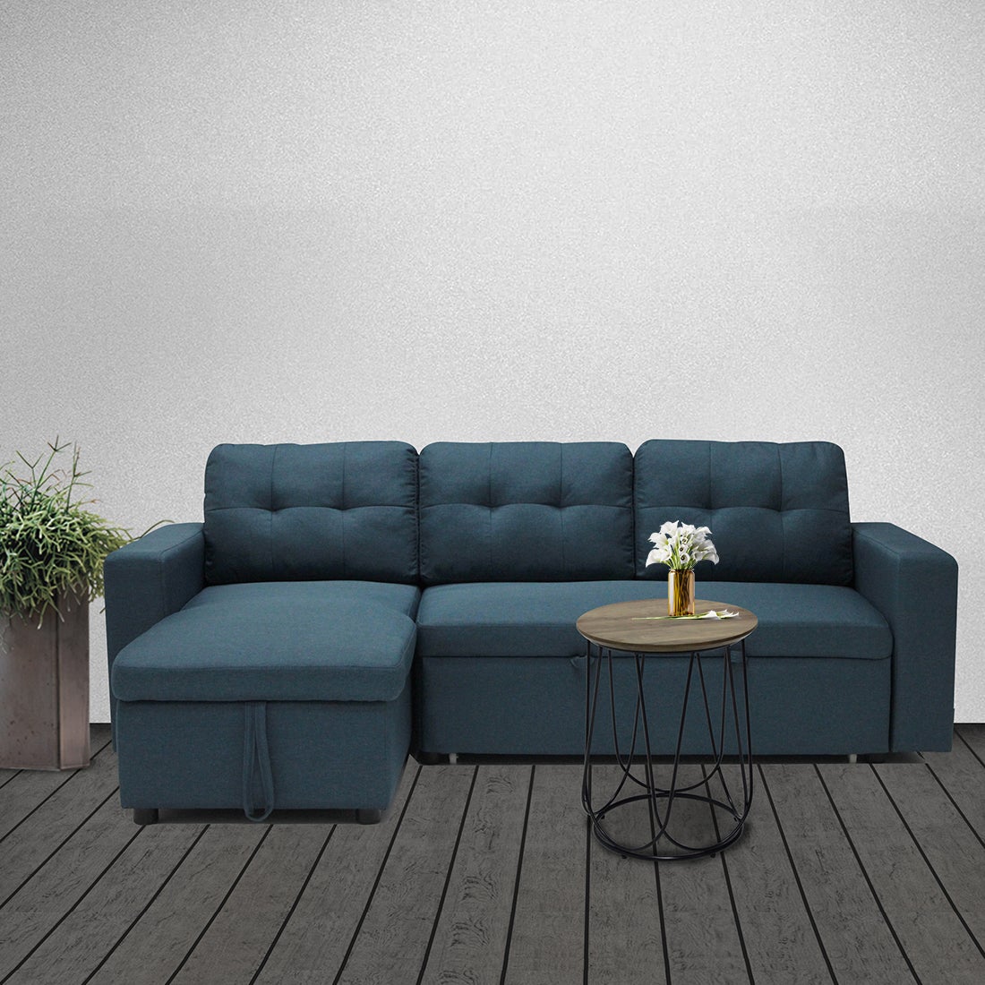 SB Design Square KONCEPT FURNITURE Sonya#2 Corner Sofa Navy Blue Sanity-D40 - SB Design Square ...