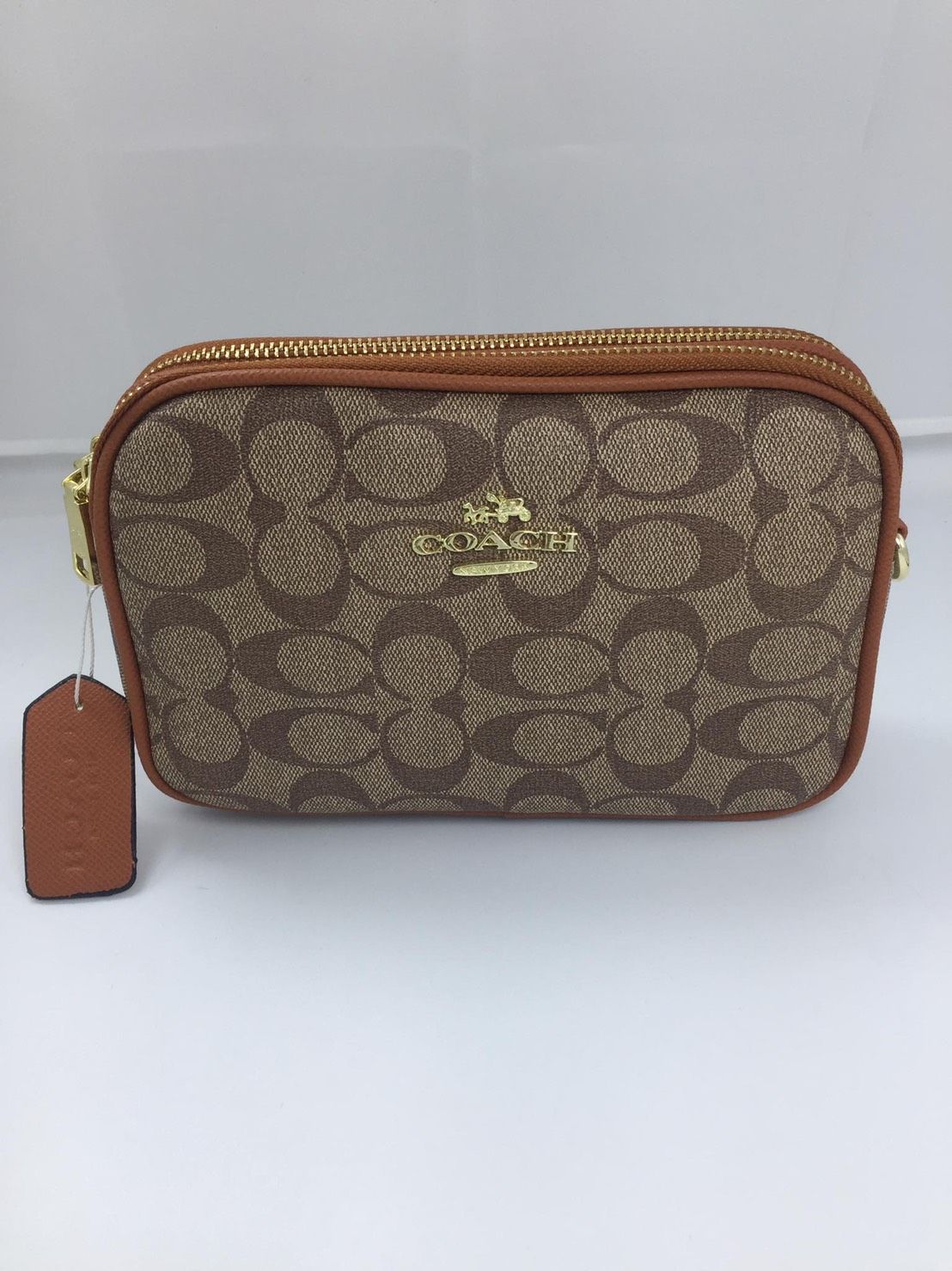 COACH double zip handbags shoulder crossbody bag Size:23x6x16cm ...