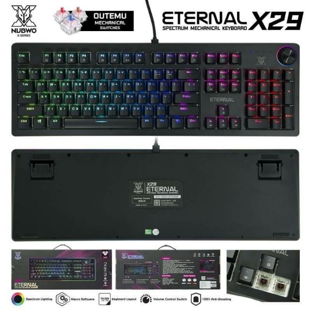 NUBWO X29 Eternal Gaming Keyboard คีย์บอร์ดเกมมิ่ง ปุ่มแมคคานิคอล ...