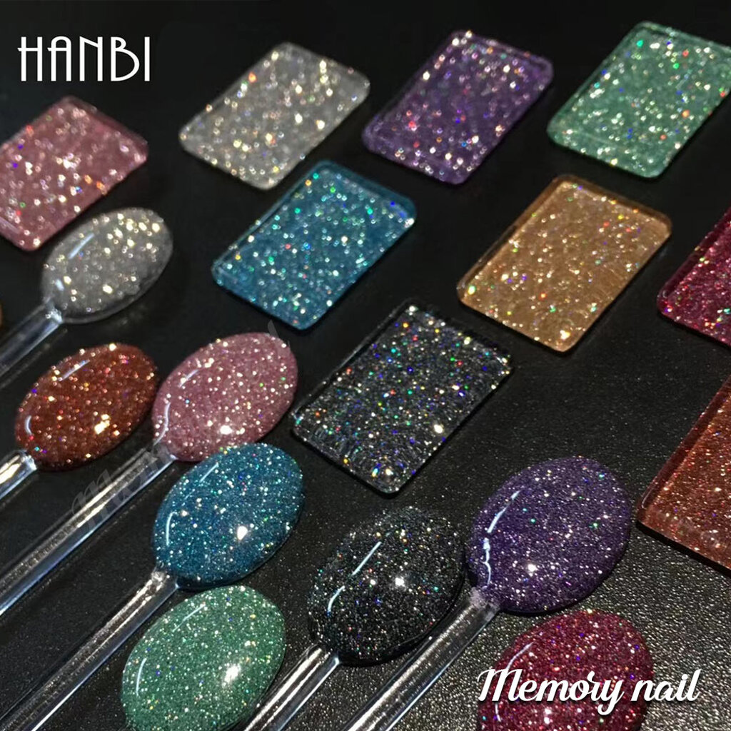 ((แฟลช HANBI รุ่นเดิม 9สี)) สีเจล แฟลช Flash Glitter Gel สีทาเล็บเจล ...