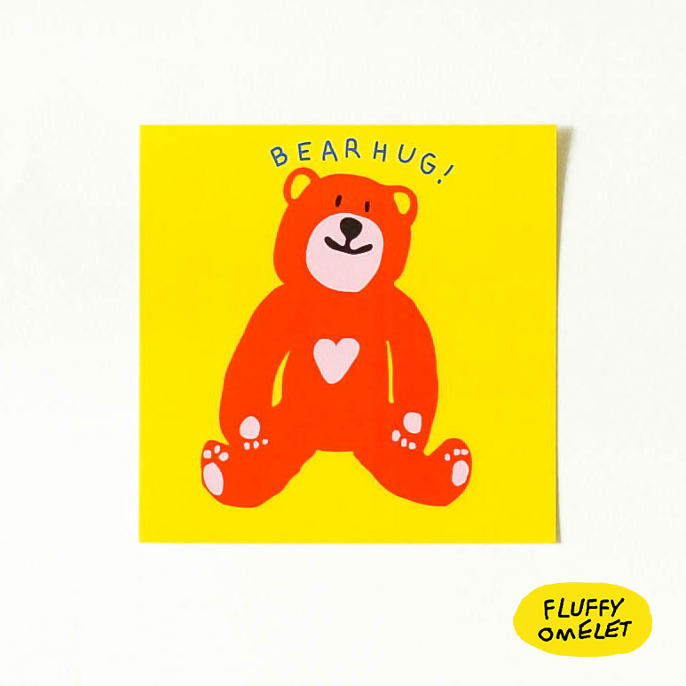 FLUFFY OMELET - Card : BEAR HUG CARD 9X9 CM | Lazada.co.th