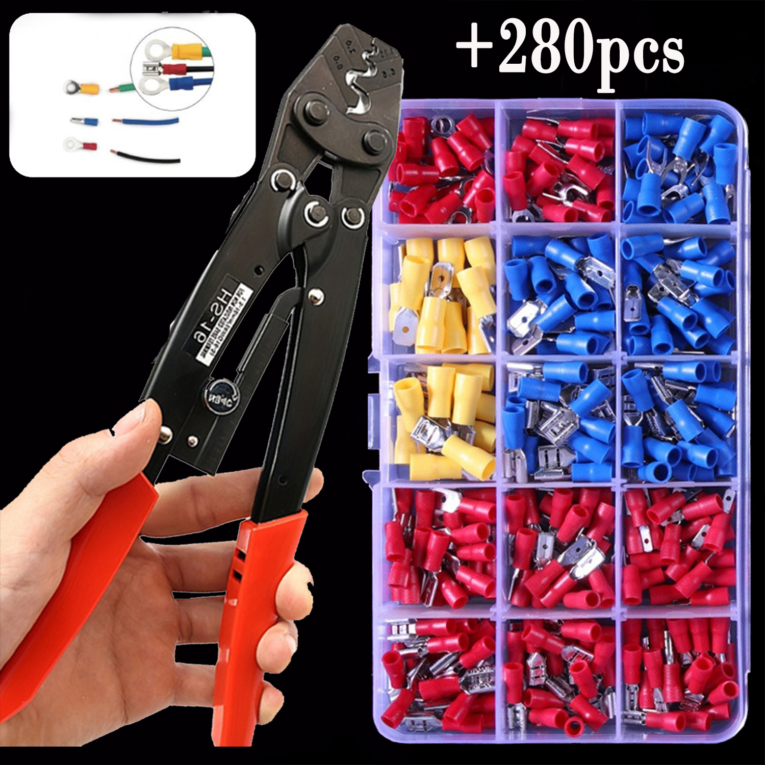 [จัดส่งตลอด 24 ชั่ว] wire crimp connector 280 ชิ้น Electrical Wire ...