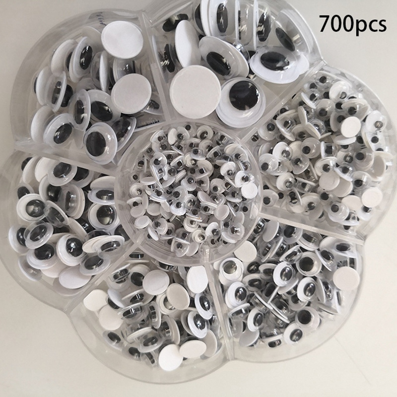700 Pieces Round Wiggle Googly Eyes with Self Adhesive DIY Scrapbooking Crafts Toy Accessories ...