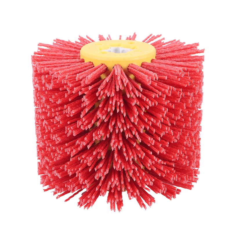 Red Abrasive Wire Drum Brushes Deburring Polishing Buffing Wheel for ...