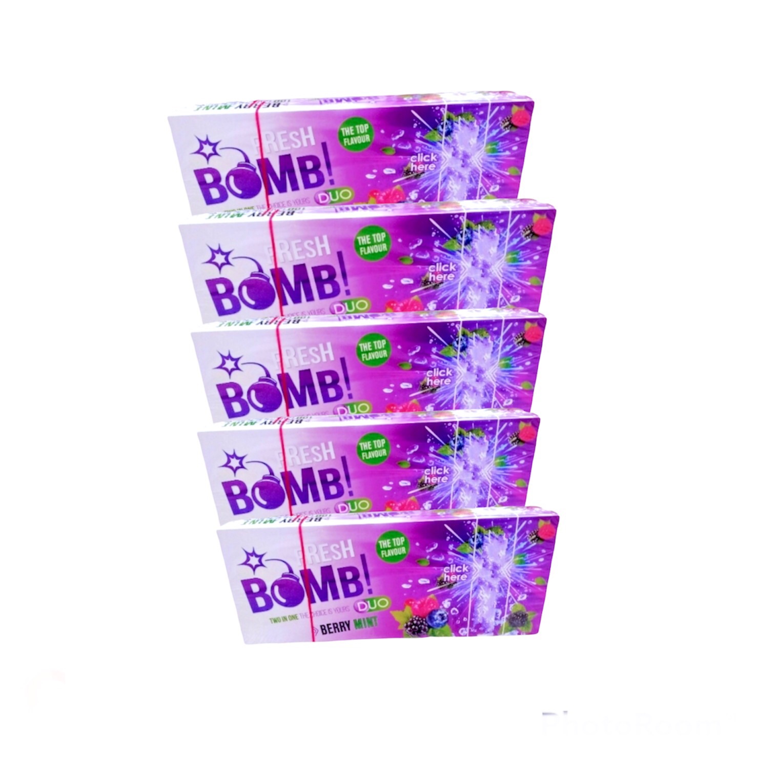 NEW!! Fresh Bomb Berry mint เม็ดบีบ เฟรชบอม เบอรี่มิ้น 100*5 /500ชิ้น ...