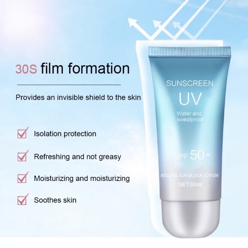 Sunscreen UV ครีมกันแดด กันน้ำ กันเหงื่อ กันรังสีUV100 ซึมง่าย ไม่หนักผิว ไม่ทำให้เหนียว ผิวบอบ ...