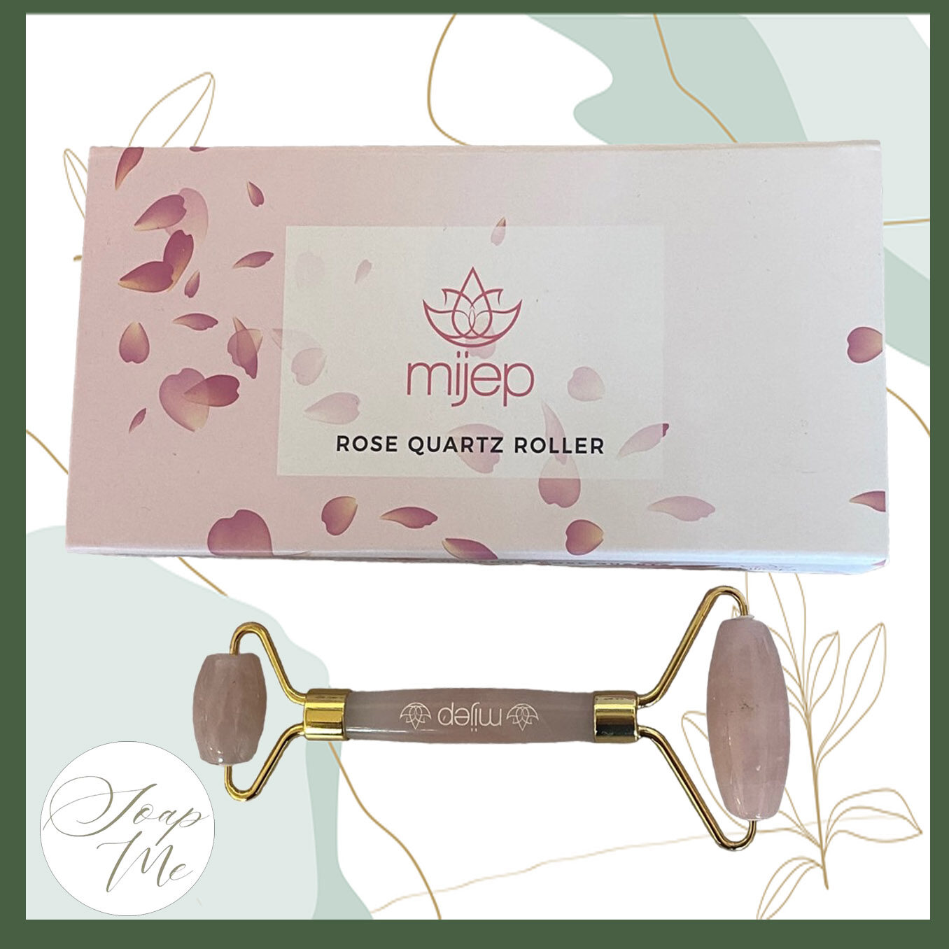 Rose Roller for Face massage from Rose quartz 100 Natural crystal แท่ง ...