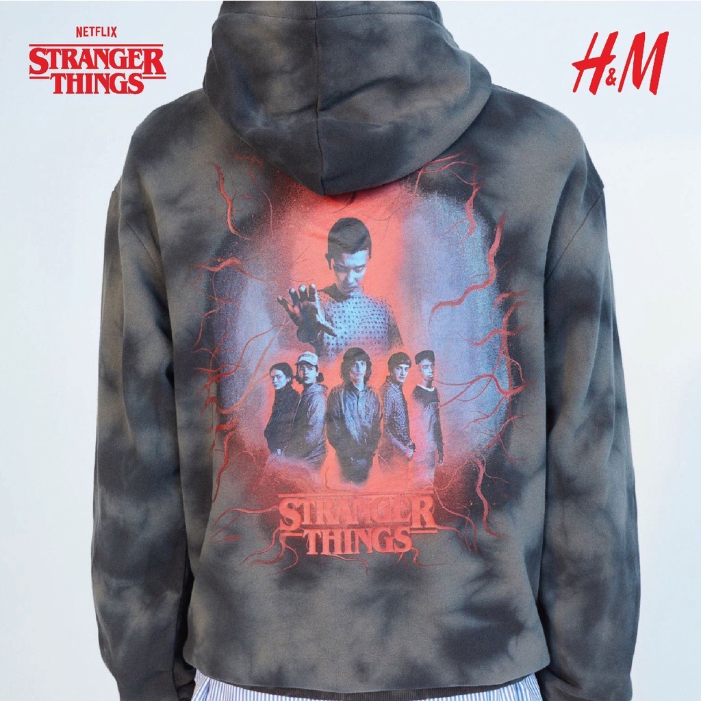 H&M x Stranger Things Relaxed Fit Hoodie (Dark Grey) | Lazada.co.th