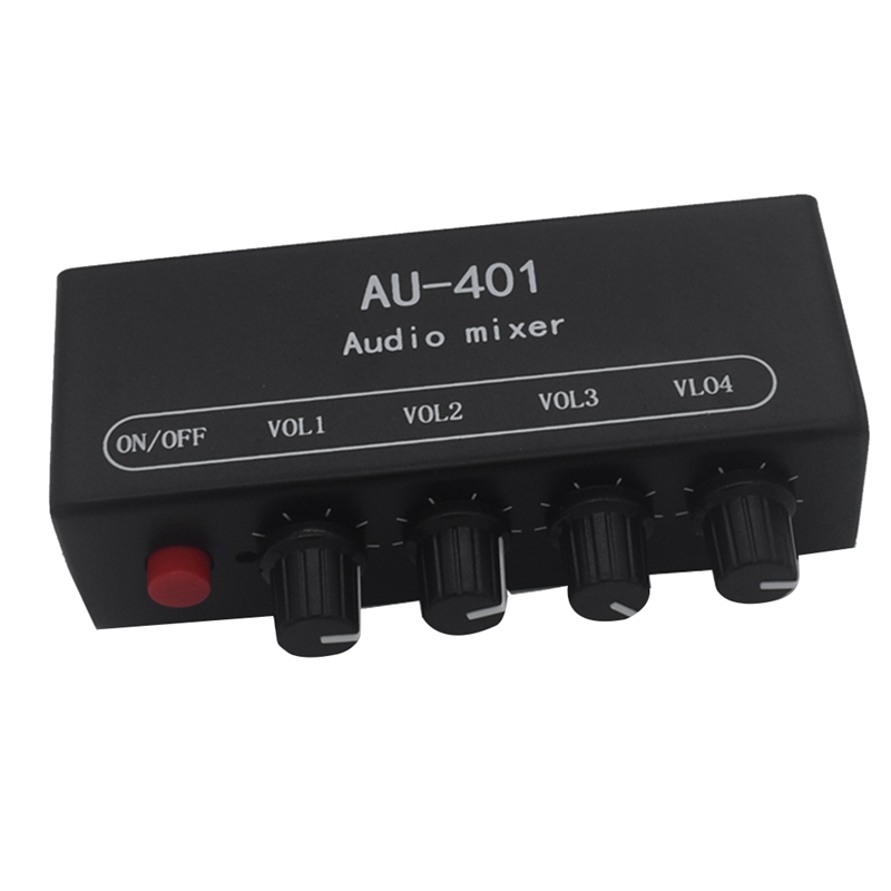 Multi-Source AU-401 DC 5V-12V Stereo Audio Mixer 4 Input 1 Output ...
