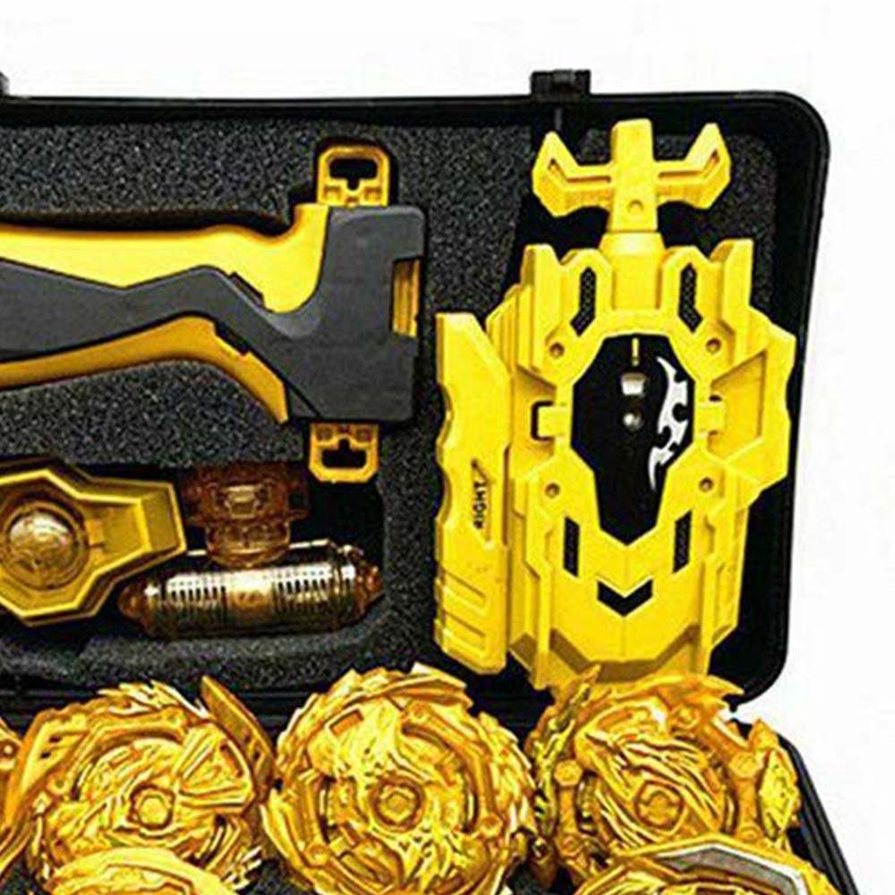 8 pcs Golden Beyblade Gyro Burst พร้อม Launcher กล่องเก็บแบบพกพาเด็กชุด ...
