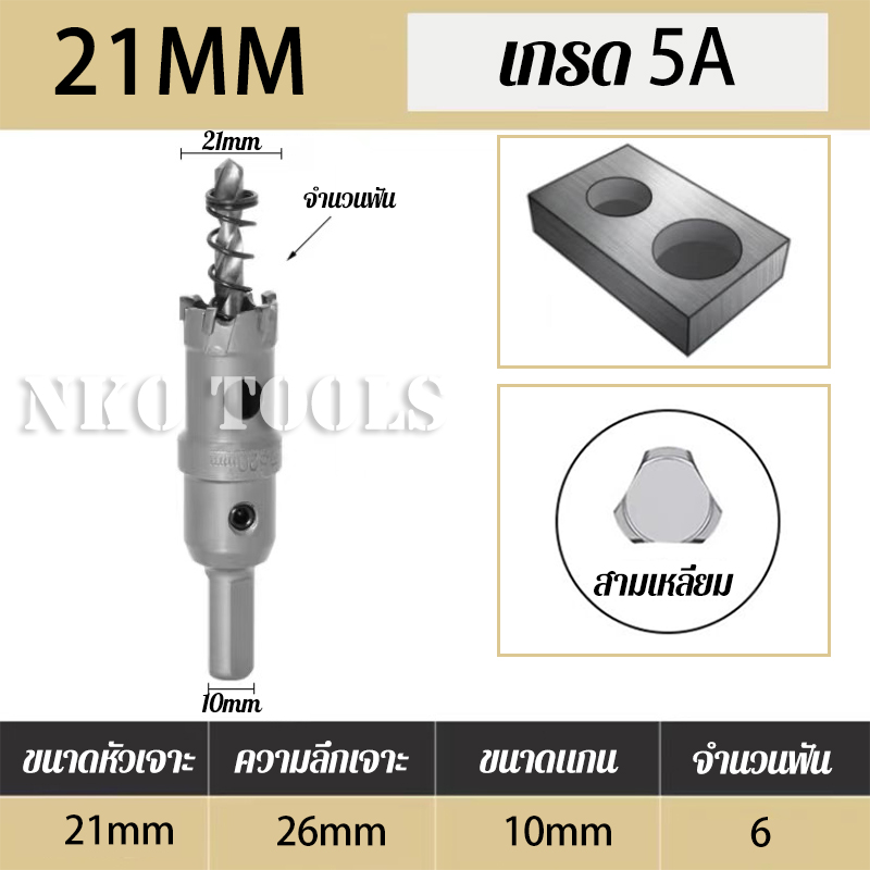 NKO โฮลซอเจาะเหล็กหนา โฮลซอคาร์ไบด์ โฮลซอแบบเจาะลึก Hole saw เจาะ ...