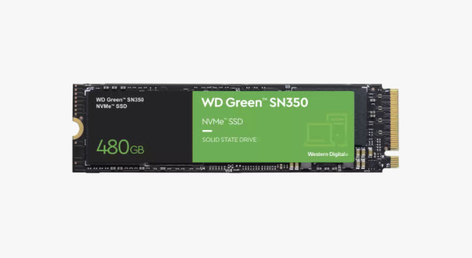 WD GREEN SN350 480GB SSD NVMe M.2 2280 (WDS480G2G0C-3YEARS) MS6-000143 ...