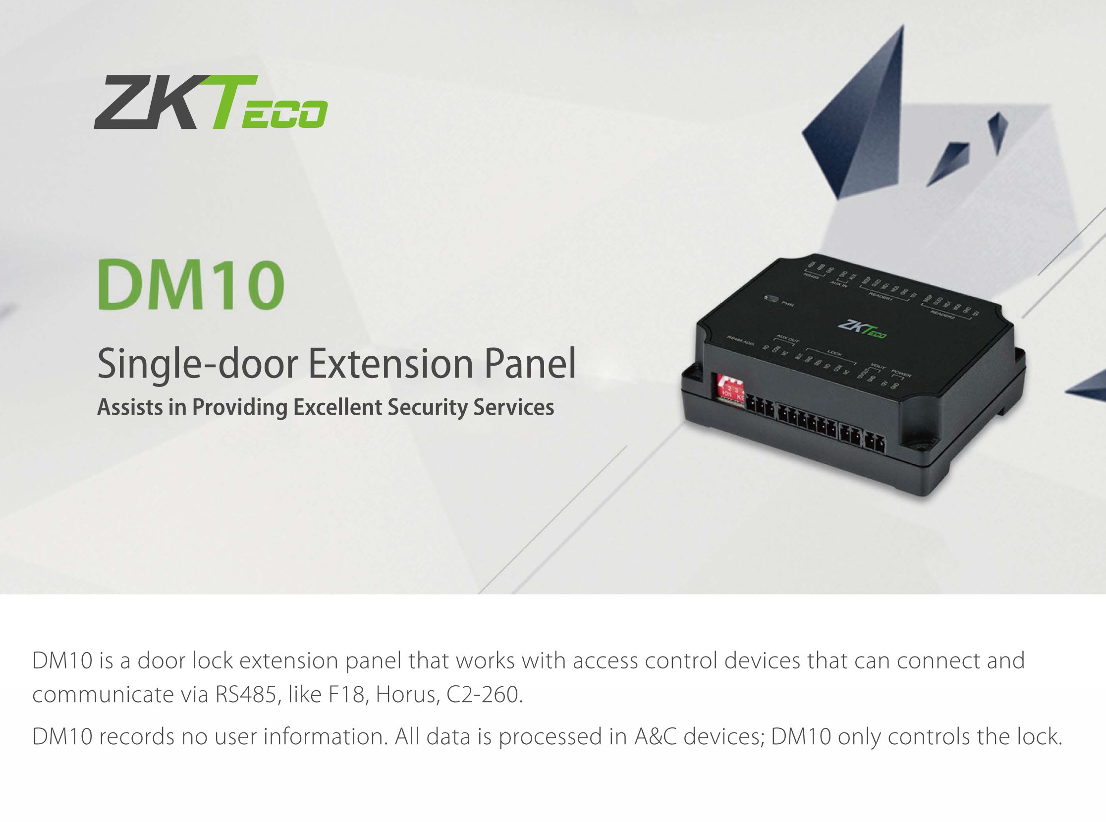 ZKTeco DM10 ใช้ต่อขยายจาก F18 หรือ C2-260 สำหรับคุมประตู 1 บาน | Lazada.co.th