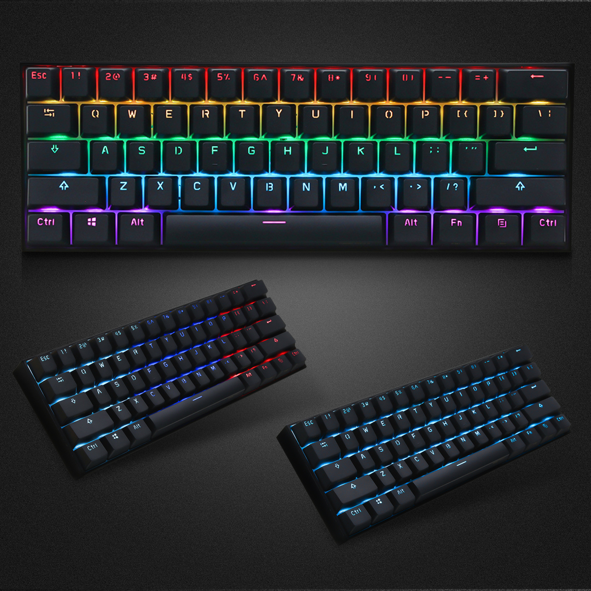 ANNE PRO 2สวิตช์Gateron USBบลูทูธRGBคีย์บอร์ดเล่นเกม61คีย์ - Hi ...