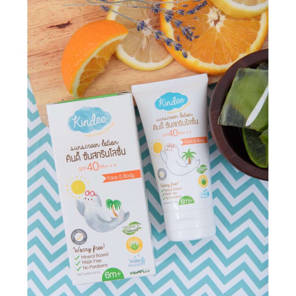 Kindee ซันสกรีนโลชั่นกันแดดสูตรธรรมชาติและออร์แกนิค 50 ml - kopewi - ThaiPick